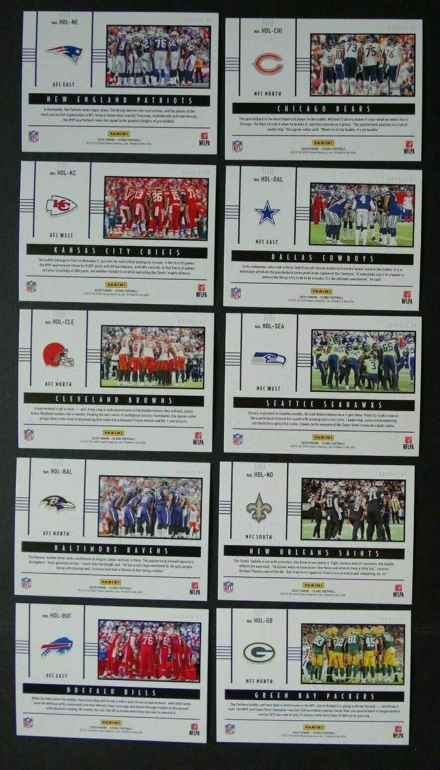 2020 Panini Score Huddle Up Football Cards Complete Your Set You Pick ...
