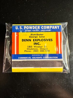 MATCHBOOK - U.S. POWDER COMPANY - DENN EXPLOSIVES - GLADSTONE, OR ...