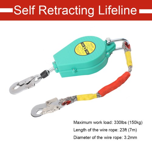 23ft Self Retracting Lifeline Lanyard Fall Arrester Fall Protection ...