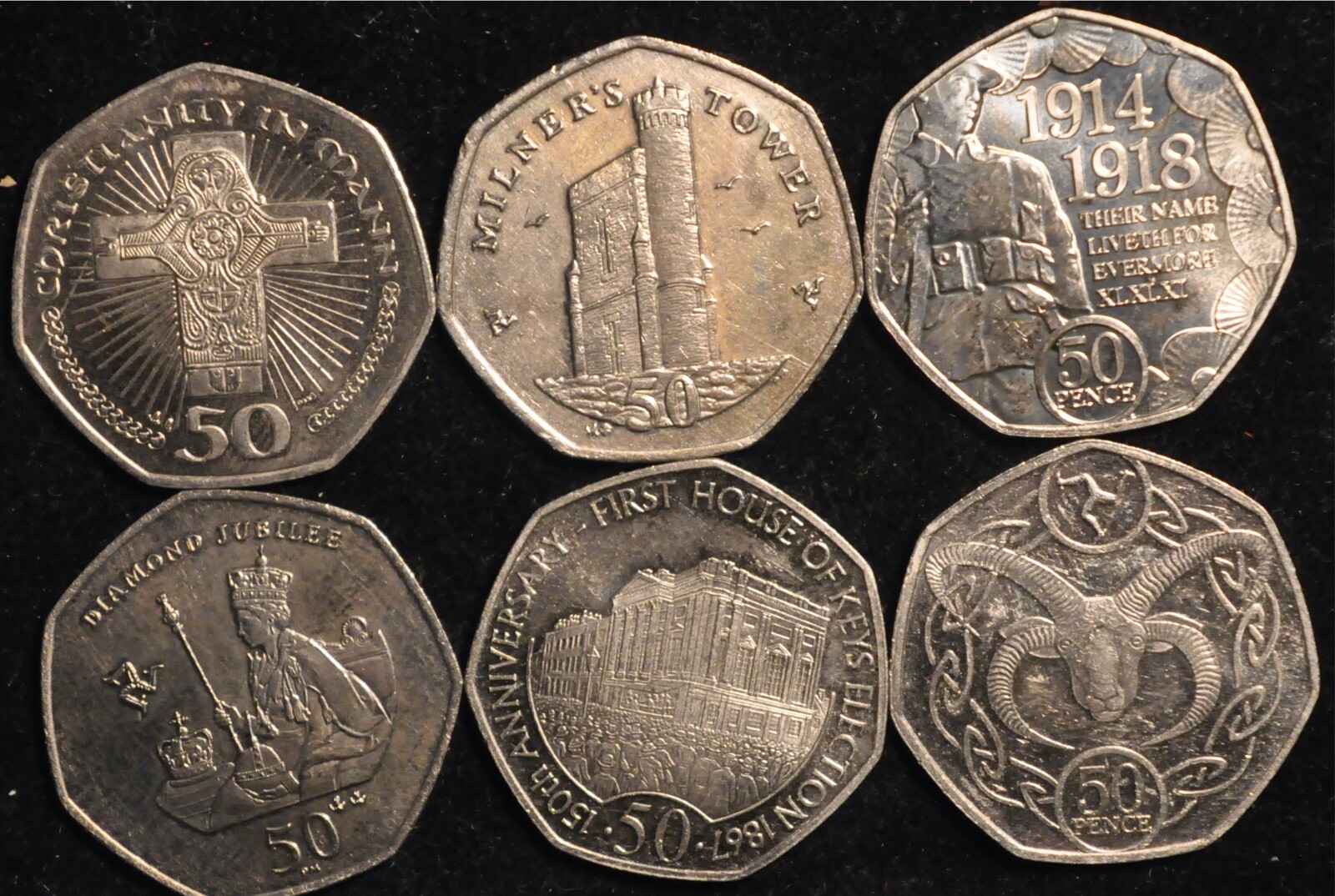 Isle of Man Fifty Pence 50p 2000 - 2021 Christianity Milners's Tower ...