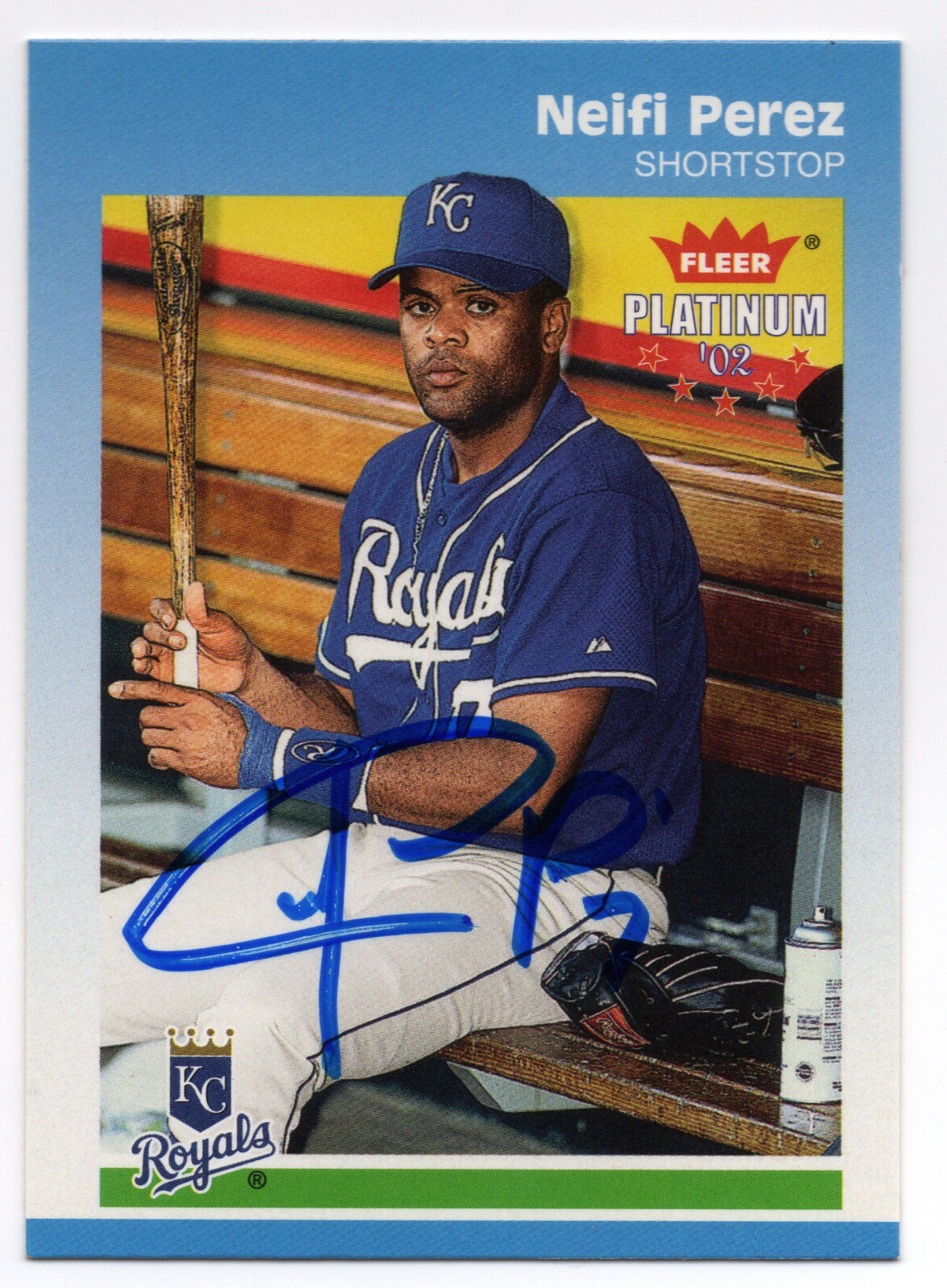 Neifi Perez Autograph On a 2002 Fleer Platinum - Kansas City Royals ...