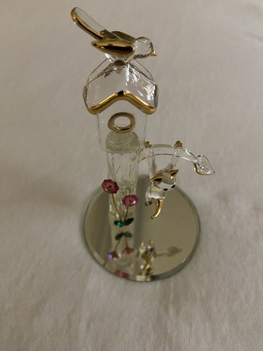 Vintage Glass Baron Cat Bird Birdhouse Figurine S4 124 | eBay
