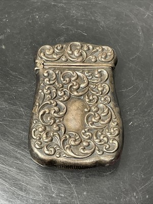 Antique 19th c Sterling Silver Matchstick Match Safe Case Holder | eBay