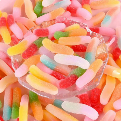 REALISTIC Fake Prop "Sugar" Coated Frosted Jelly WORMS Candy Resin ...