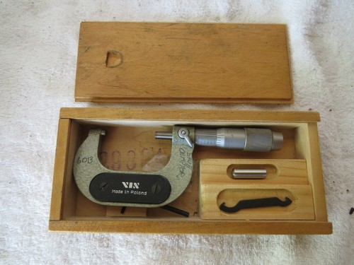 VIS Poland Outside Micrometer 1-2” w/ Case & Tools (.0001" Resolution ...