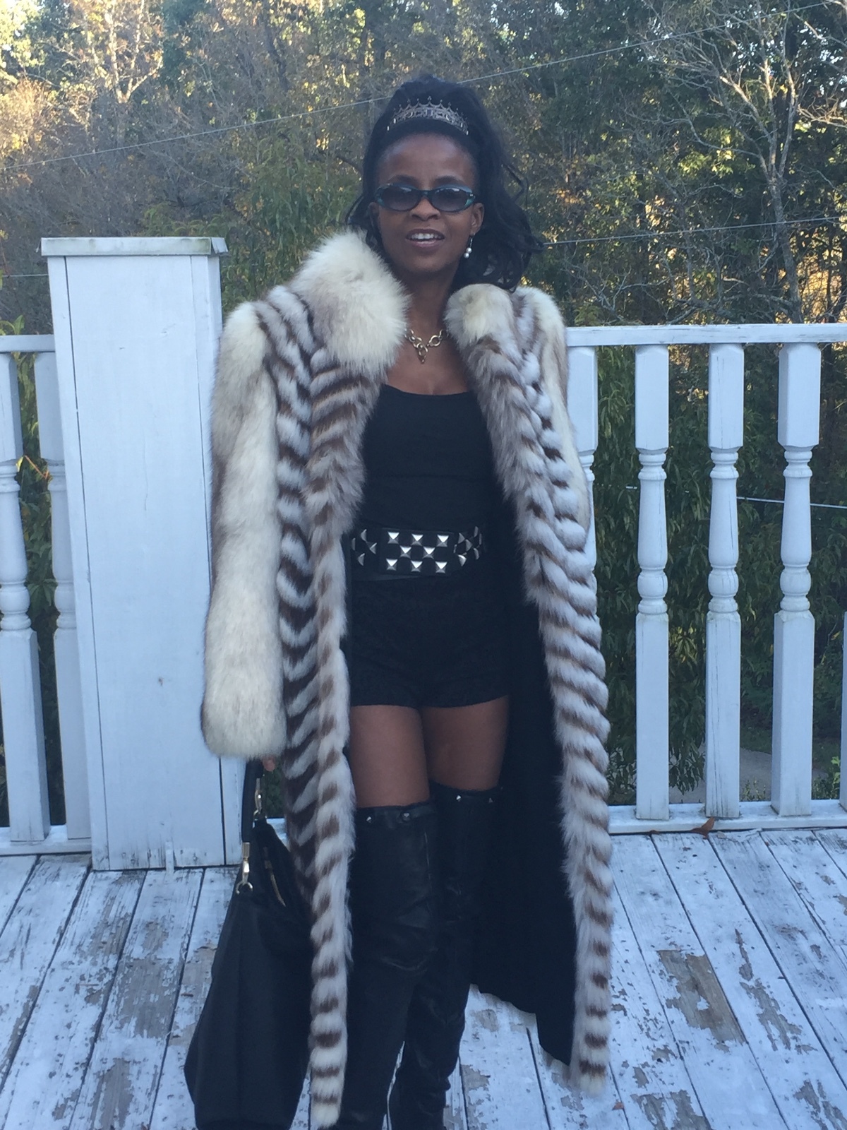 Rare Designer Full Length white Sable /brown hue Blue fox Fur Coat ...