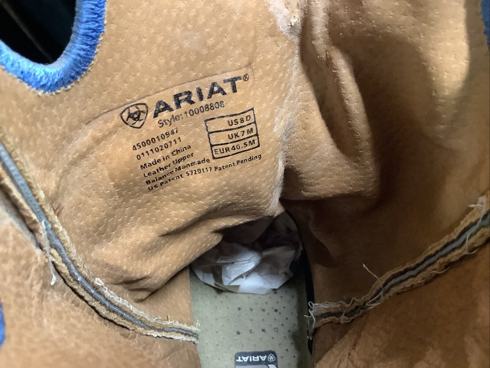 MENS ARIAT ATS COWBOY BUCKAROO BROWN BOOTS SIZE 8 D | eBay