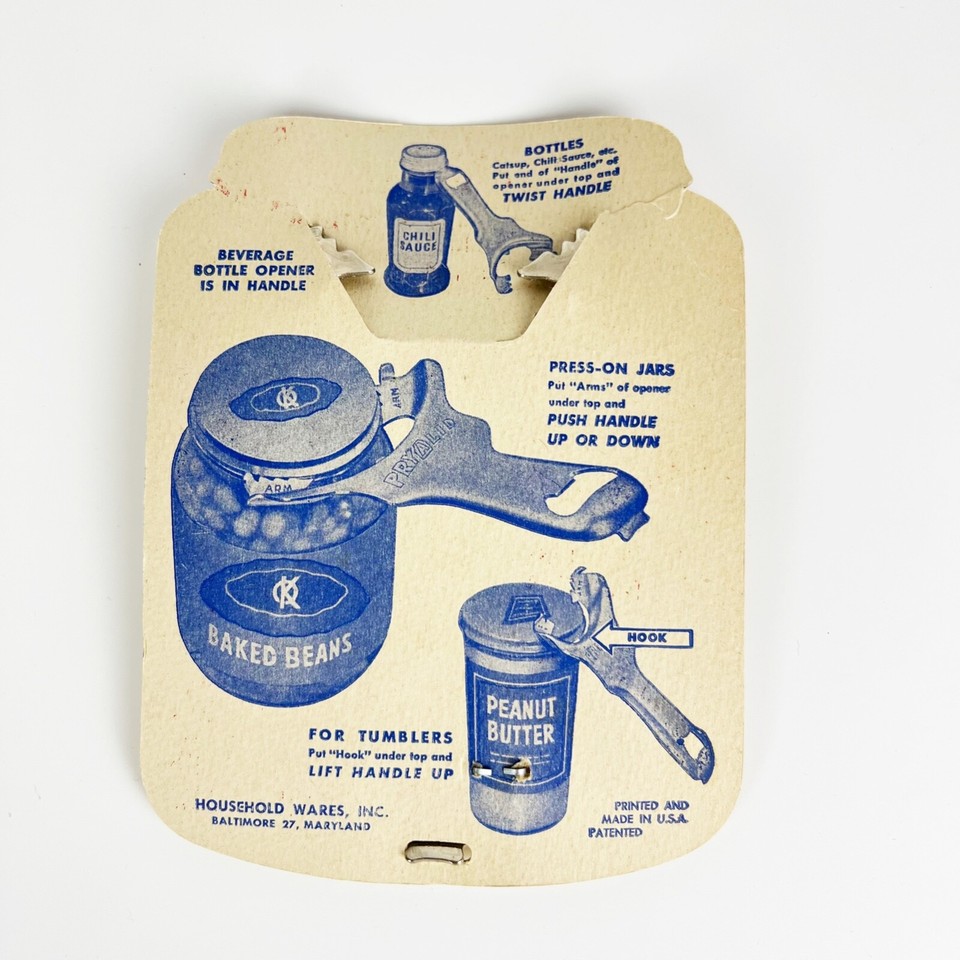 Vintage NOS Pry-A-Lid Mason Jar Lid Opener & Bottle Cap Top Remover | eBay