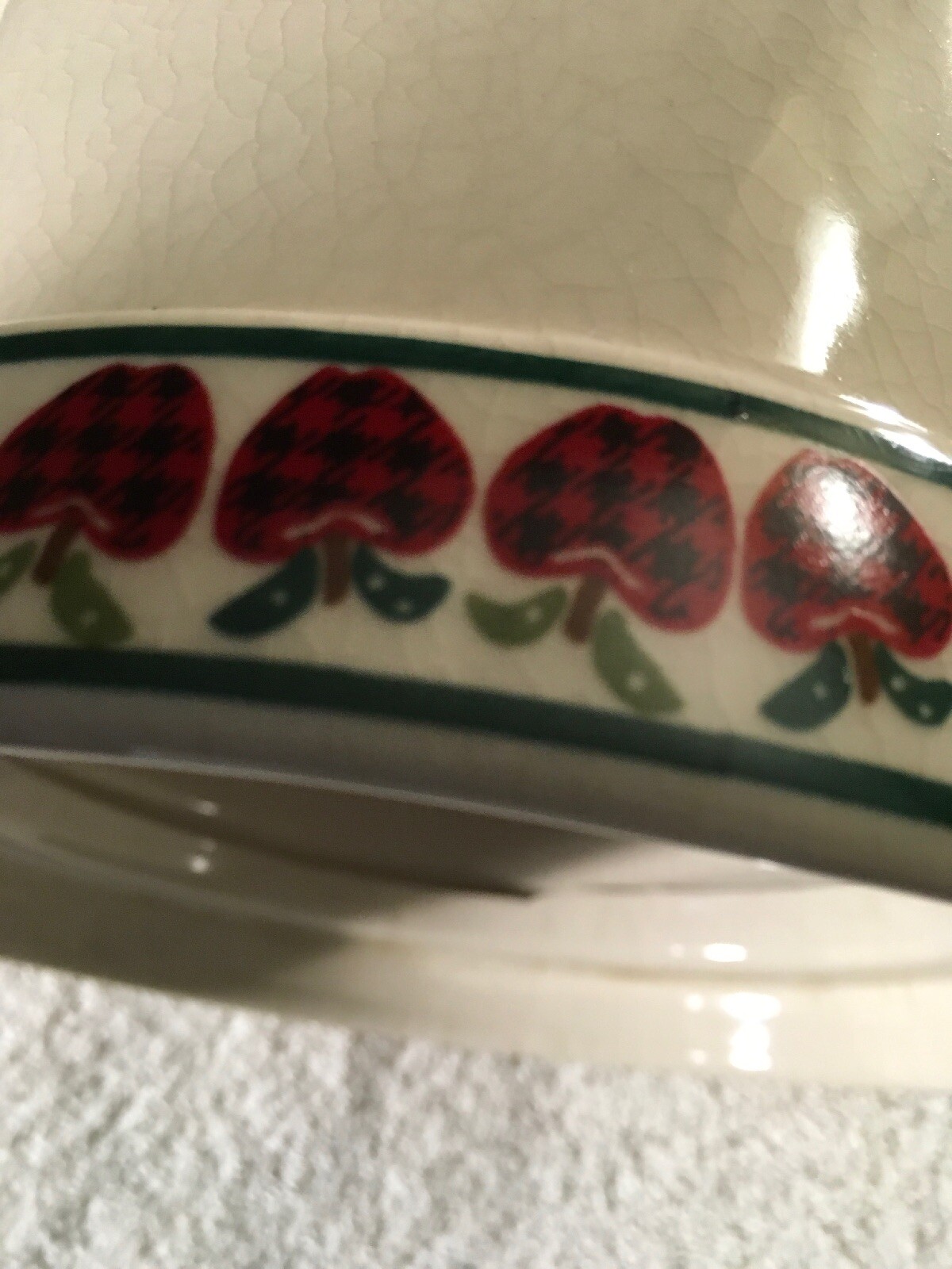 Ingleman Design Applejack Cookie Jar Plaid Flannel Apple Vintage ...