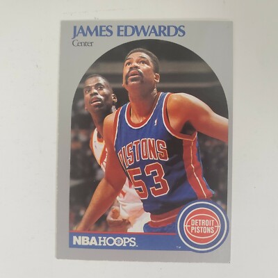 1990-91 Hoops #104 James Edwards Detroit Pistons Basketball Card | eBay