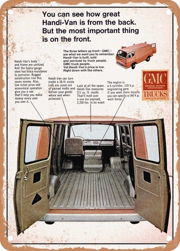 METAL SIGN - 1966 GMC Handi Van Vintage Ad | eBay