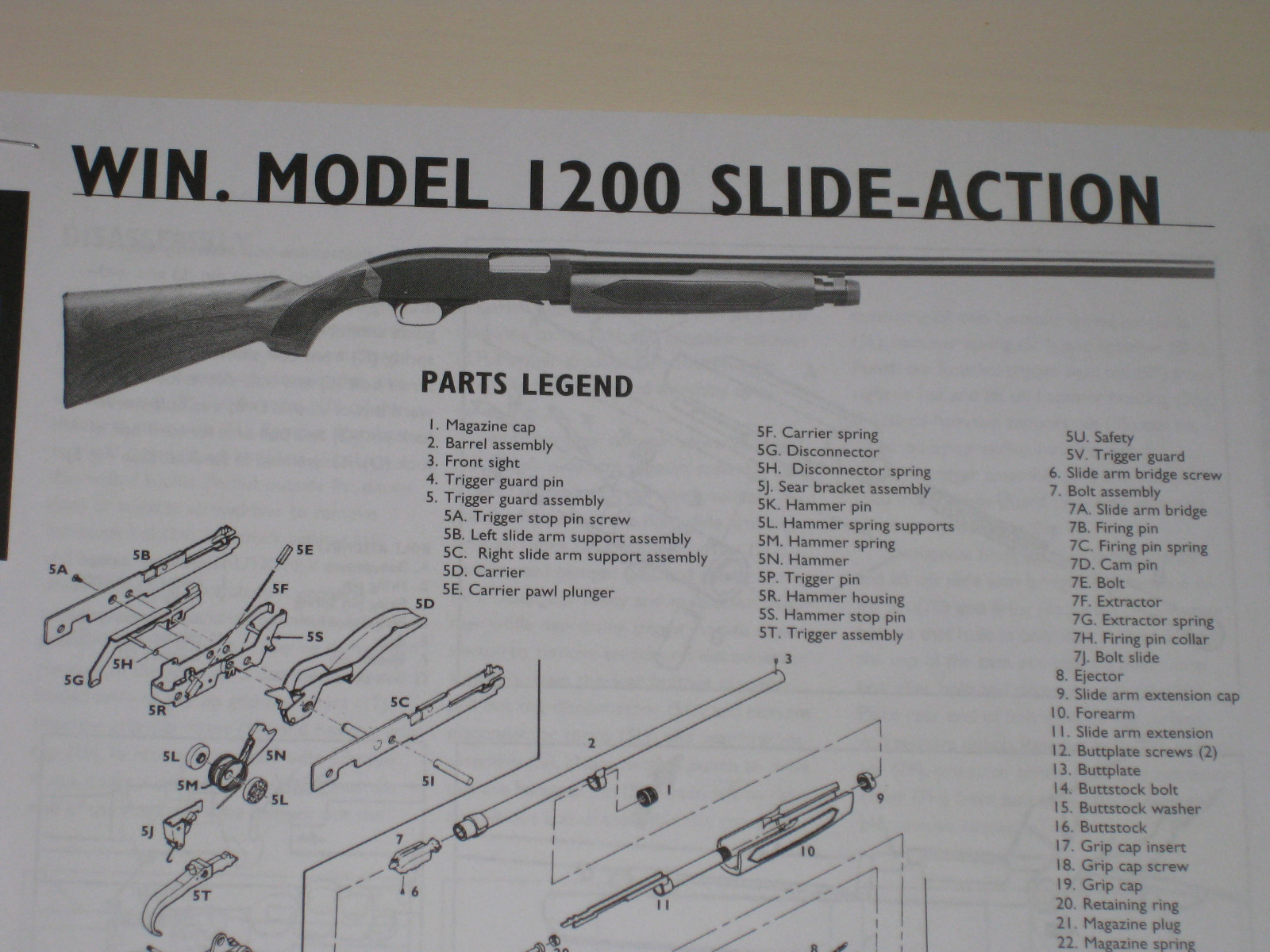 WINCHESTER MODEL 1200 SHOTGUN EXPLODED VIEW | eBay