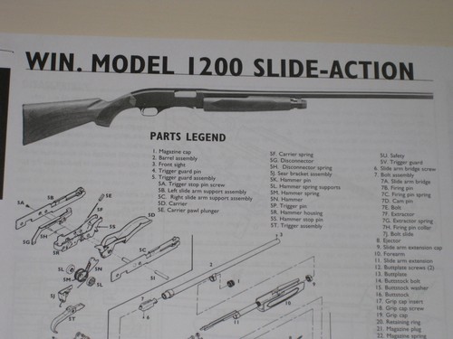 WINCHESTER MODEL 1200 SHOTGUN EXPLODED VIEW | eBay