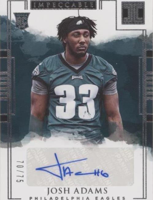 2018 Panini Impeccable - Rookie Autographs Josh Adams #158 /75 (AU, RC ...