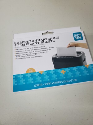 Pen + Gear Self-Lubricating Paper Shredder Sharpening Sheets 12 count ...