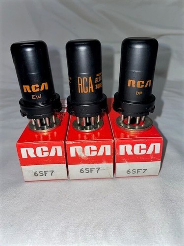 (3) RCA 6SF7 Metal Vacuum Tubes, NOS, NIB, All Tested Strong Guaranteed ...