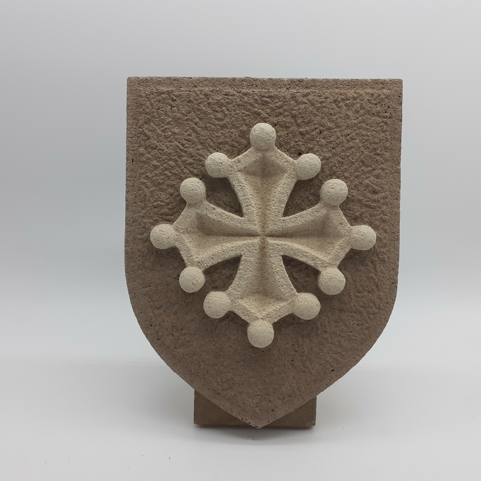 Croix Occitane Blason mural, 2 couleurs, pierre reconstituée artisanale ...