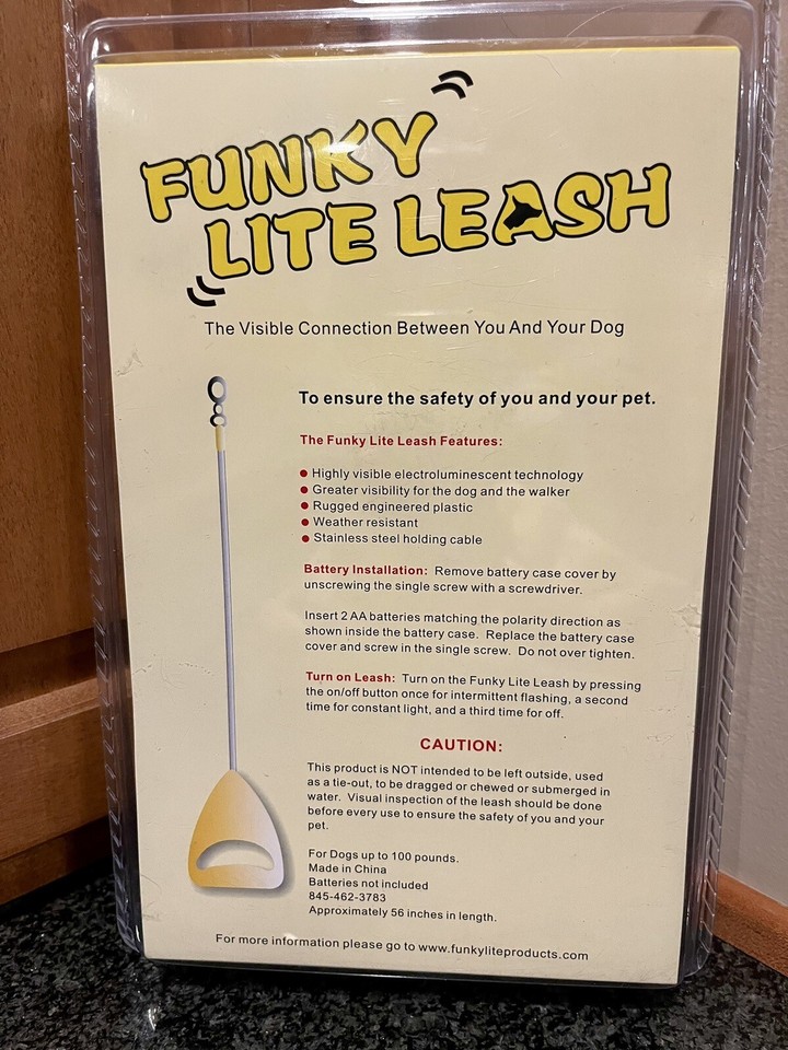 Funky Lite Lighted Orange Leash Safety Dogs Up To 100 Lbs Stainless ...