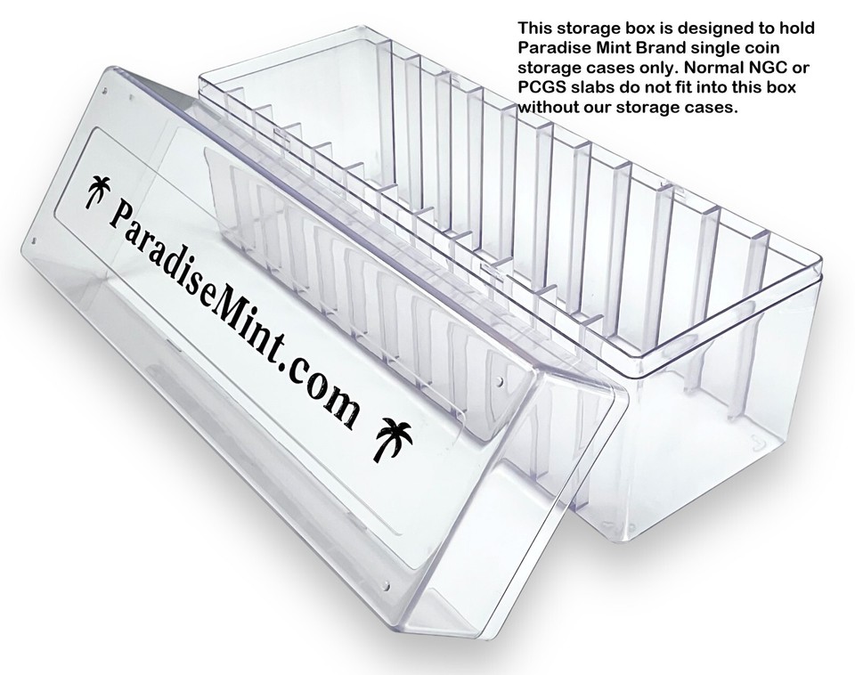 12 Case Clear Storage Box For Our Paradise Mint Brand Single Coin ...