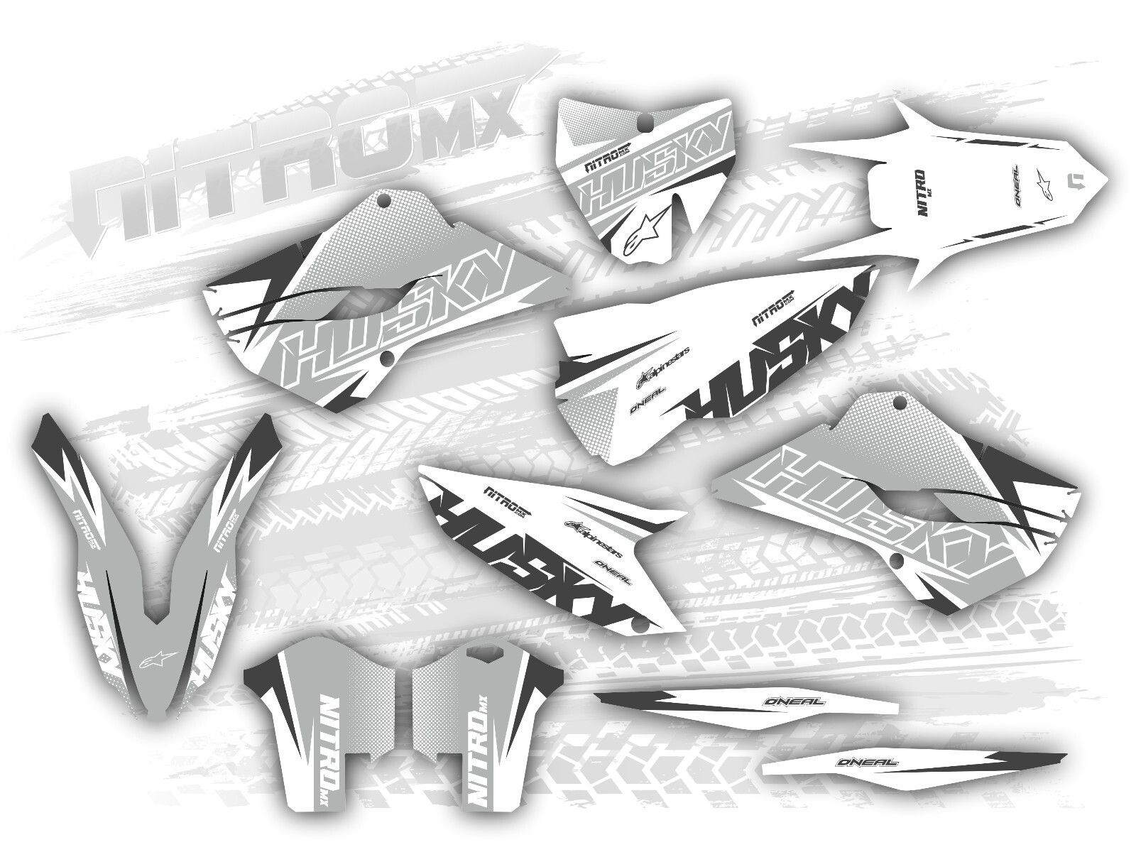 Graphics Kit Fits Husqvarna TC FC 125 250 350 450 2014 2015 Decals ...