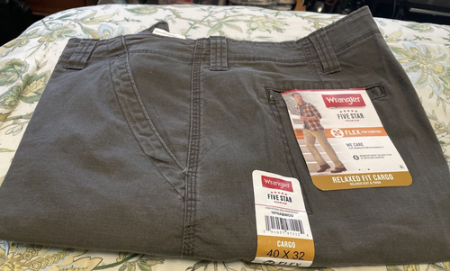 Men's Wrangler Flex Cargo Pants Relaxed Fit w/ Tech Pocket CHOOSE COLOR ...