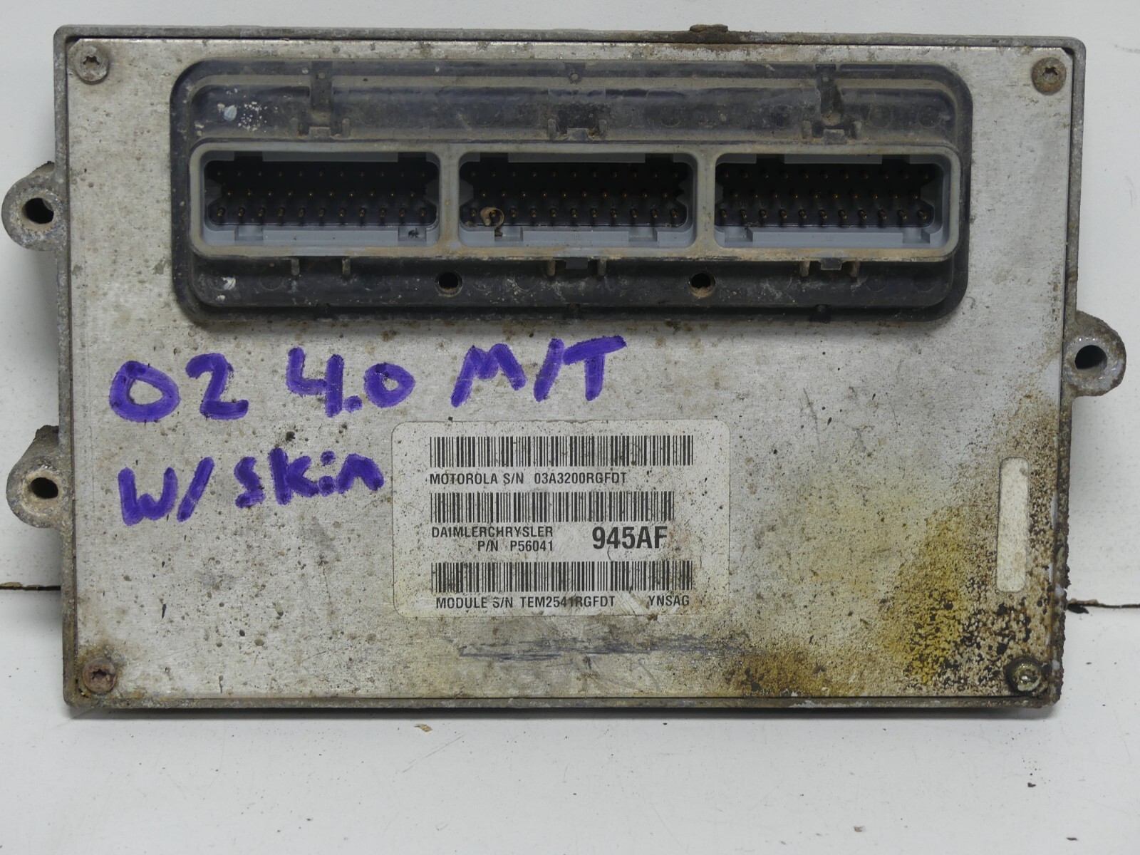 2002 JEEP WRANGLER 4.0L 56041945AF ENGINE COMPUTER MODULE ECM PCM ECU W ...