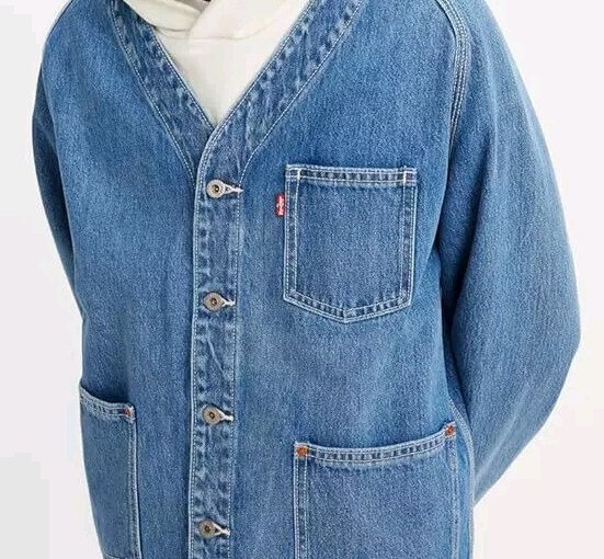 Size LARGE - LEVIS Union Engineer Jacket Mens Denim Cardigan Chore ...