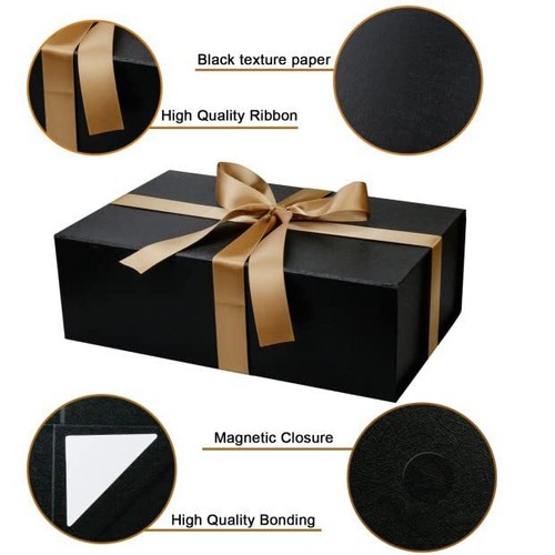 Large Gift Box with Lid,14"x9"x4.5" Magnetic Gift Box with Ribbon,Cards ...