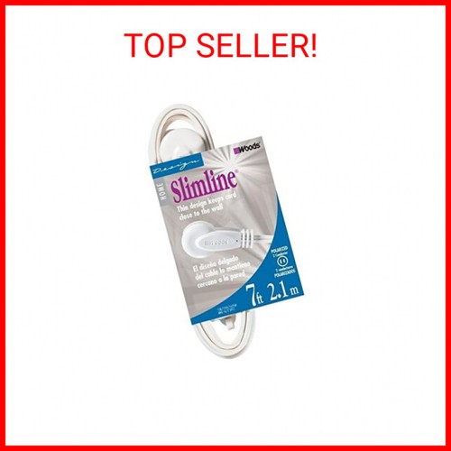 SlimLine 2236 Flat Plug Extension Cord, 2-Wire, 7-Foot, White | eBay