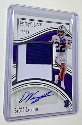 2023 Panini Immaculate Deuce Vaughn Rookie Patch Auto /99 Wildcats ...