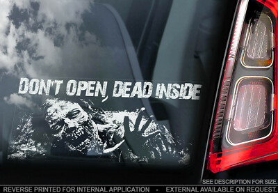 'Don't Open, Dead Inside' Car Sticker, The Walking Dead Zombie Window ...