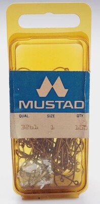 Mustad Hooks 3261-BR-1-100 Brown Aberdeen Trout Panfish Bass Worm ...