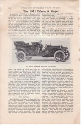 1911 Palmer & Singer Touring Car 5 page article | eBay