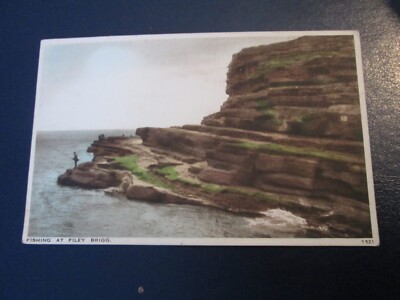 Postcard of Fishing at Filey Brigg 1521 (J Salmon Unposted) | eBay UK