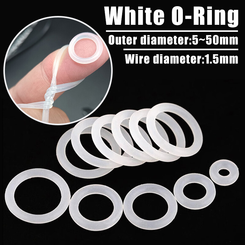 Food Grade O-Ring 1.5mm Cross Section Clear Silicone Rubber O Rings O.D ...