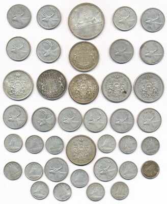 80% CANADA Junk Silver Coins $10 Face Value Mixed Coins Circulated ...