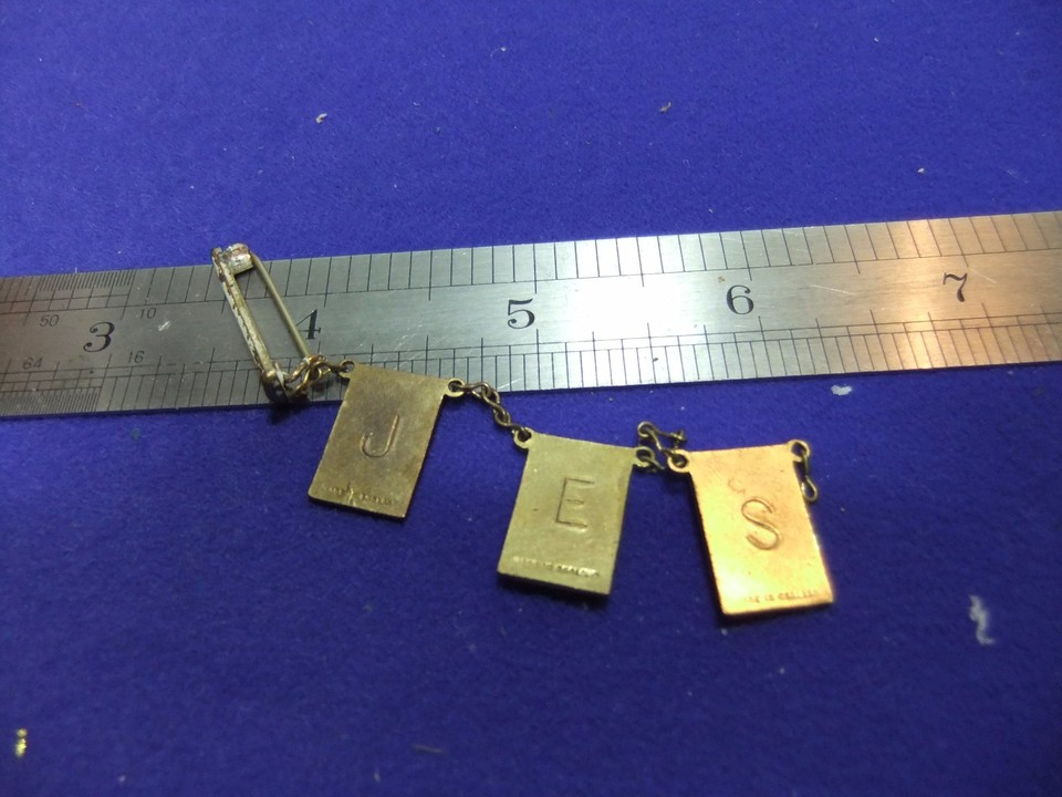 badge nautical souvenir flags J E S semaphore chain ocean liner cruise ...