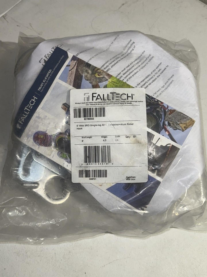 FallTech Self-Retracting Lifeline 2.5" Rebar Hook Anchor, Carabiner 82706SG5 | eBay
