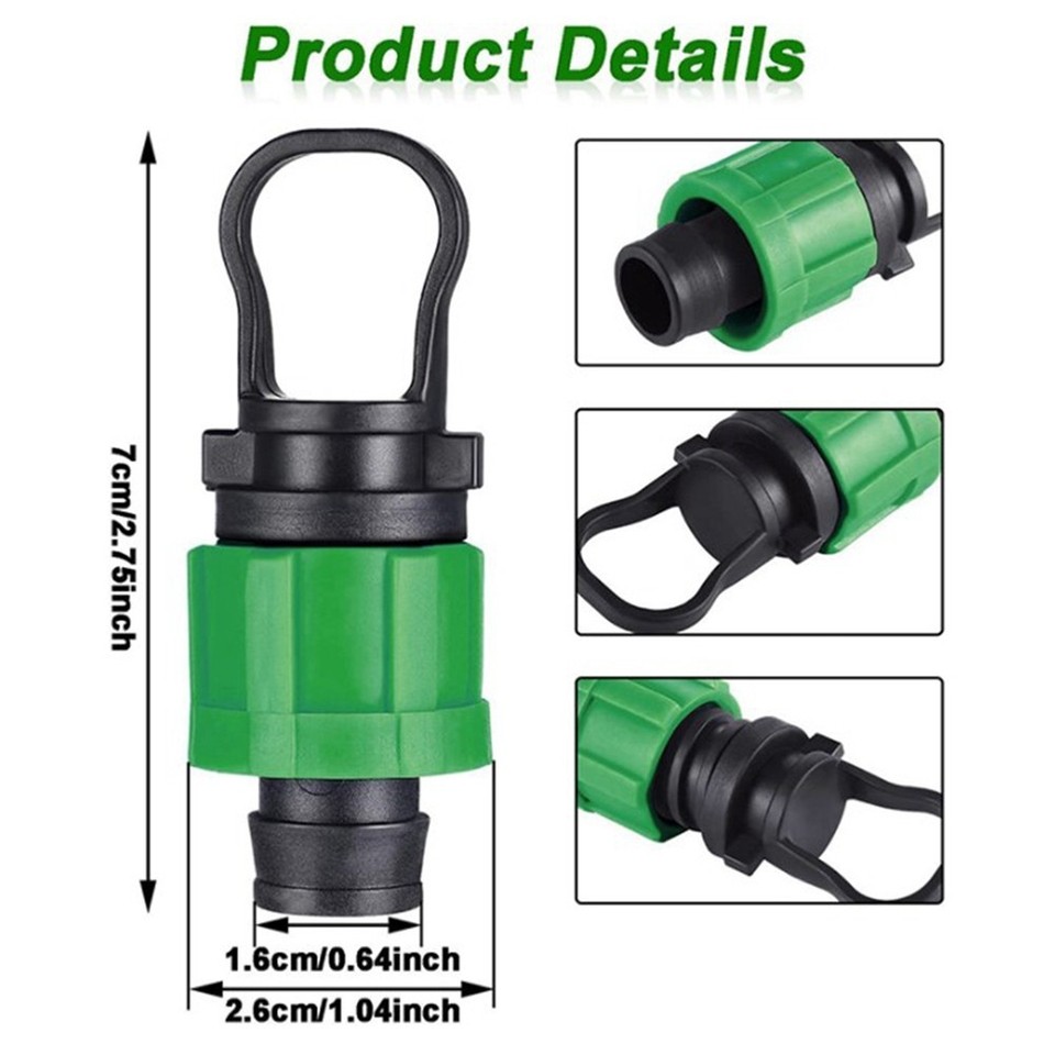 10 Drip End Fittings for 16mm Drip Tape Tubing Efficient Water ...