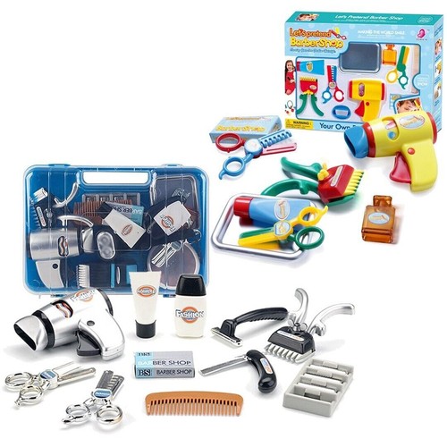 Kids Barber Shop Pretend Play Salon Hairstyle Set Kit Toy Play Hair ...