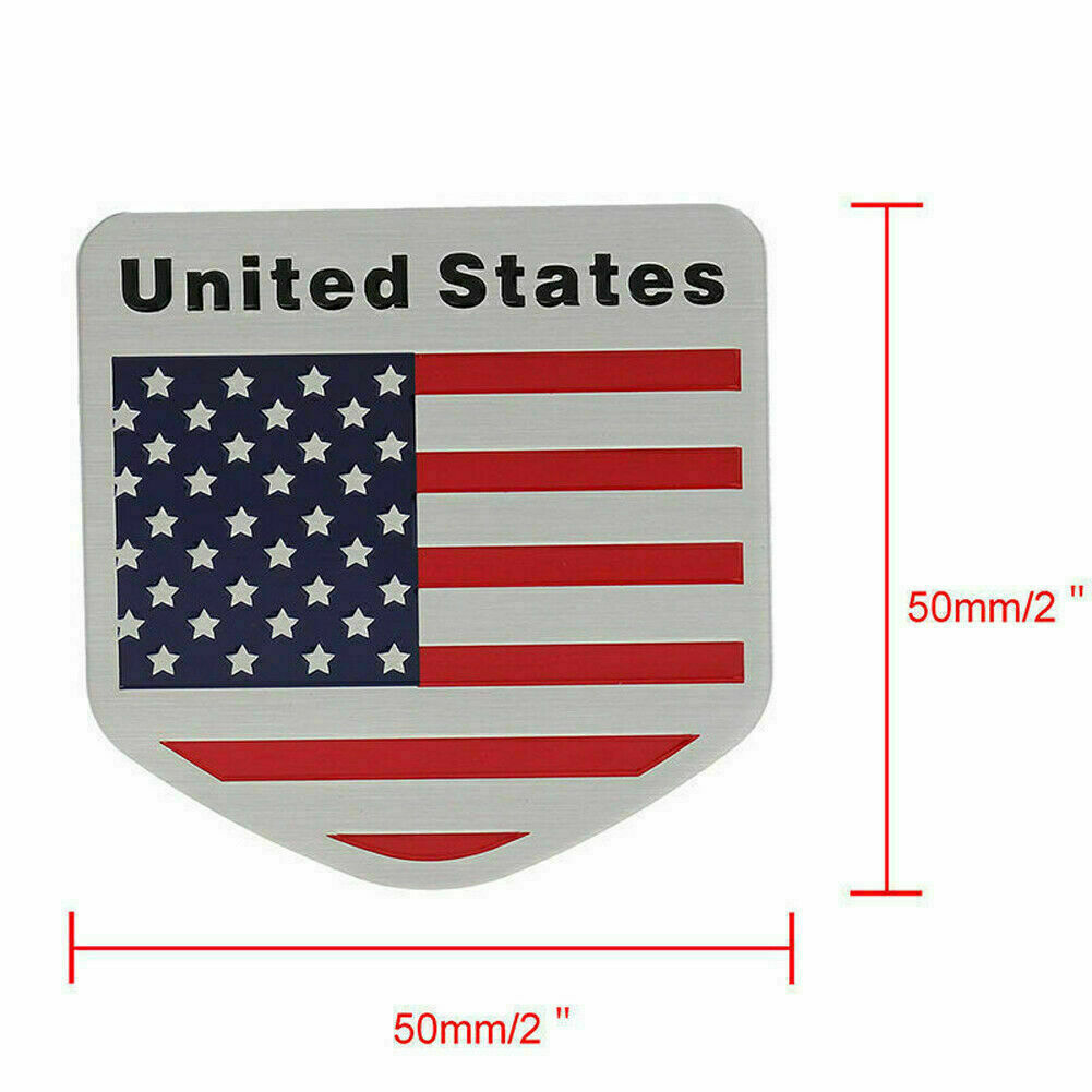 1x Aluminium 3D Chrome Flag Logo Sticker Emblem Badge Decal Car ...