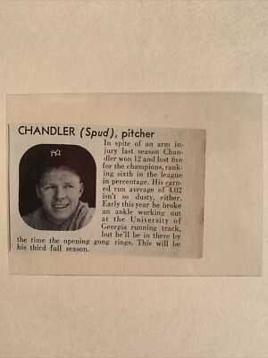 Spud Chandler Wes Ferrell New York Yankees 1939 Baseball WW MLB Panel ...