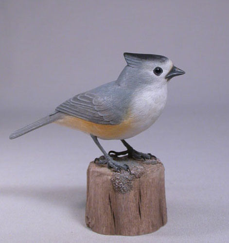 Black-crested Titmouse Original Bird Backyard Carving/Birdhug | eBay