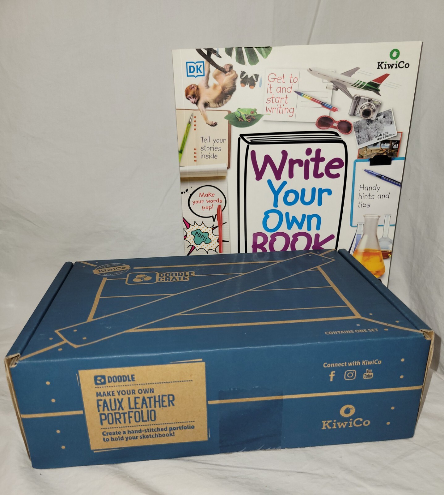 KiwiCo Faux Leather Portfolio Craft Box Plus KiwiCo Write Your Own Book ...