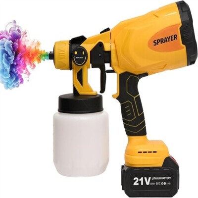 Cordless Electric Spray Gun Portable Paint Sprayer House Painter Fence ...