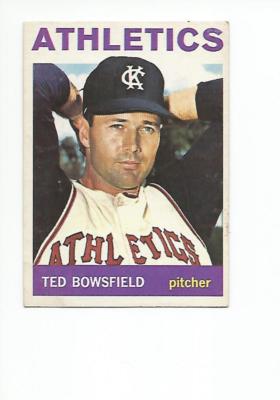 TED BOWSFIELD 1964 Topps Baseball card #447 Kansas City Athletics A's ...