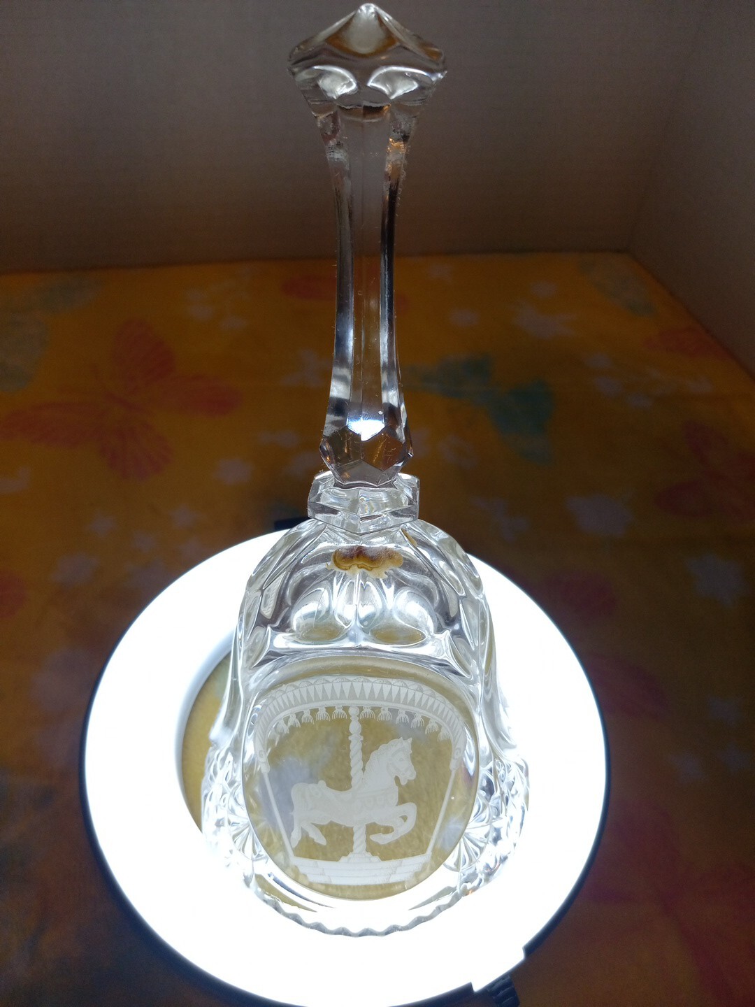 Etched Glass Carousel Horse Bell Without Ringer | eBay