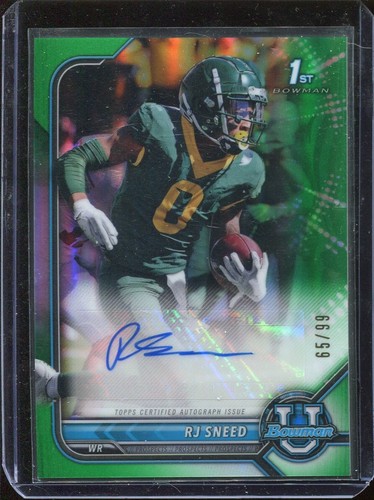 2022 Topps 1st Bowman University Autographed RJ Sneed #BCPA-RS /99 ...