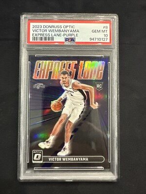 Victor Wembanyama 2023 Panini Optic Express Lane Purple PSA 10 Spurs ...