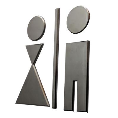 Bathroom Sign Symbols Self Adhesived Restroom Sign for Business Parks ...